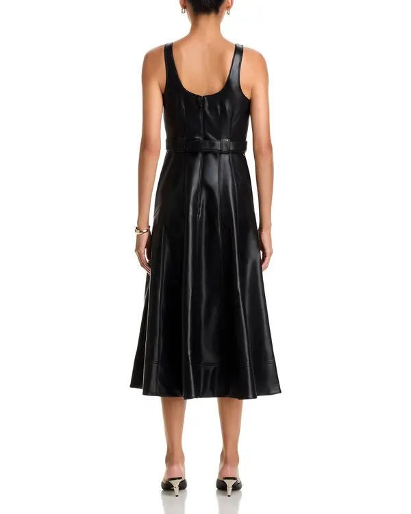 Cinq À Sept Portia Faux Leather Midi Dress