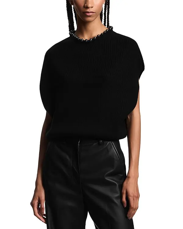 Emporio Armani Metallic Sphere-trimmed Wool And Cashmere Sweater