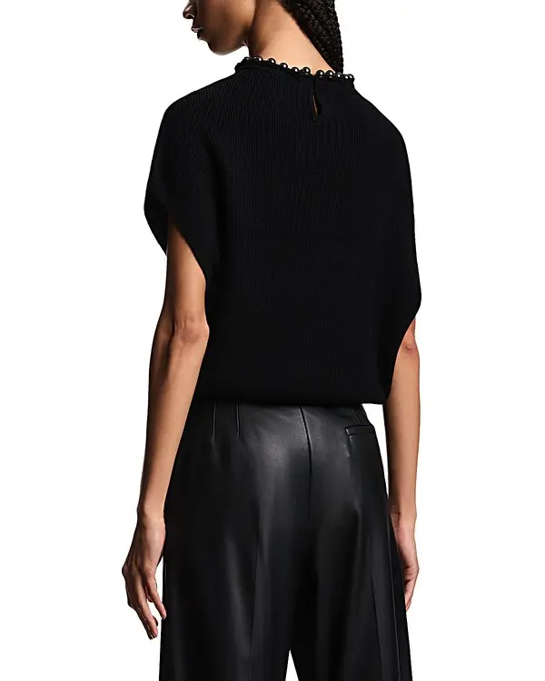 Emporio Armani Metallic Sphere-trimmed Wool And Cashmere Sweater