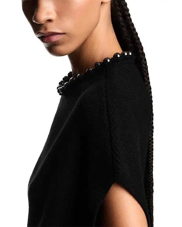 Emporio Armani Metallic Sphere-trimmed Wool And Cashmere Sweater