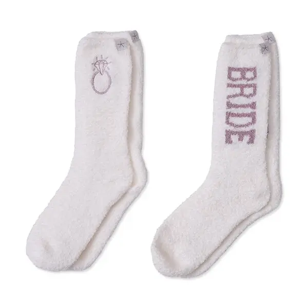 Barefoot Dreams Cozychic Bridal Socks Set - Pearl-teaberry