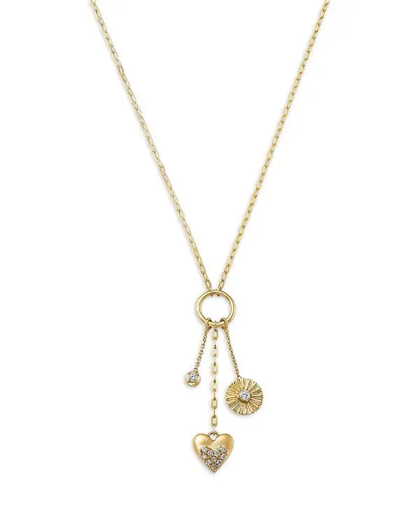 Bloomingdale'S Diamond Three Charm Pendant Necklace - Gold