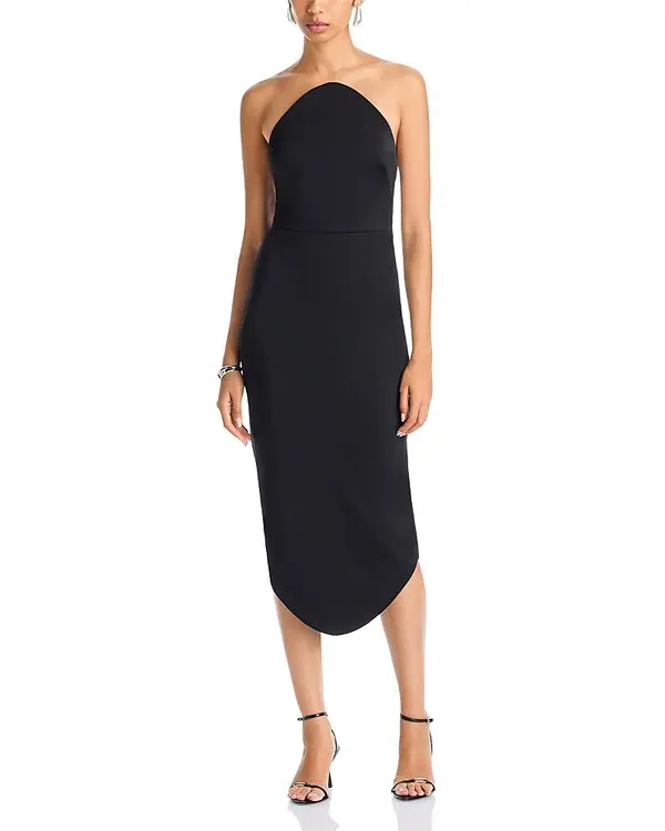 Black Halo Aurelius Strapless Midi Dress