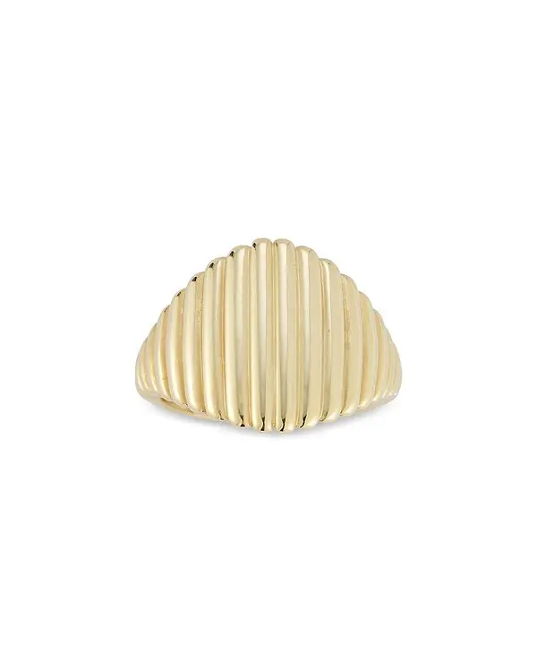 Bloomingdale'S 14k Yellow Graduated Ribbed Signet Ring - Gold
