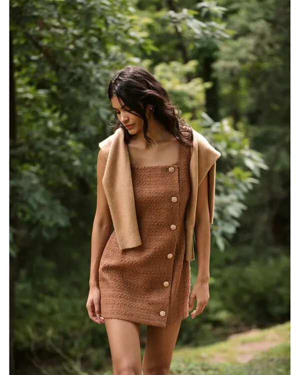 French Connection Structured Tweed Mini Dress