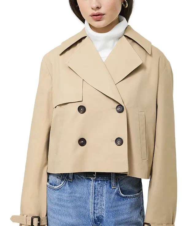 French Connection Cropped Twill Trench Coat