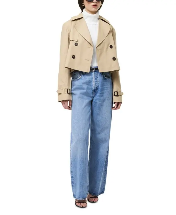 French Connection Cropped Twill Trench Coat