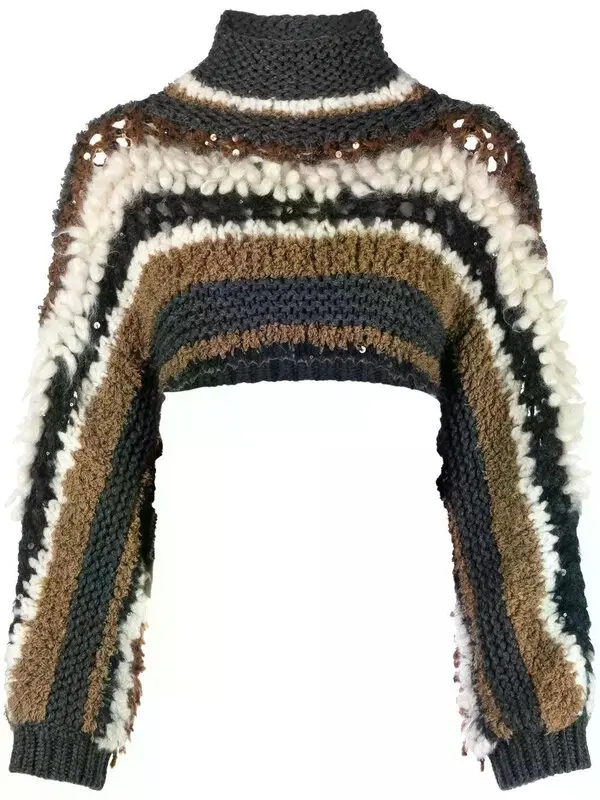 Brunello Cucinelli Colour-block Cashmere Jumper - Grey