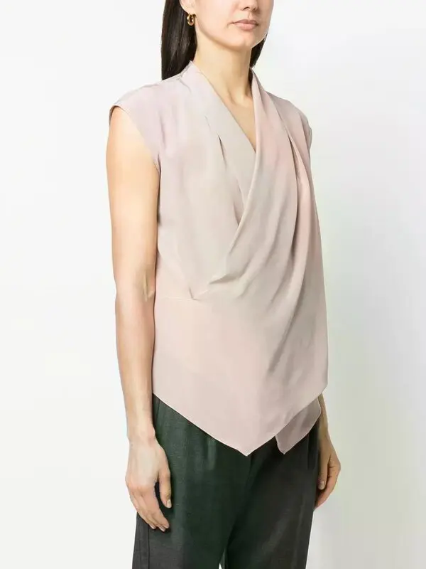 Brunello Cucinelli Wrap-front Silk Blouse
