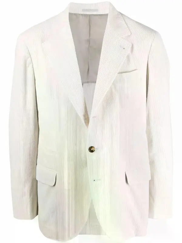 Brunello Cucinelli Single-breasted Cotton Blazer - Neutrals