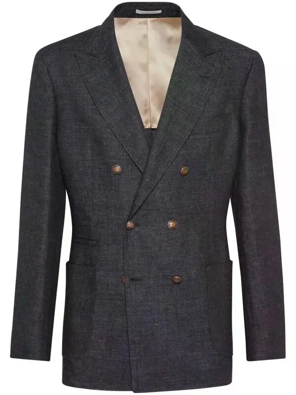 Brunello Cucinelli Double-breasted Linen Blazer