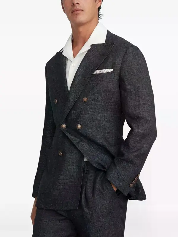 Brunello Cucinelli Double-breasted Linen Blazer