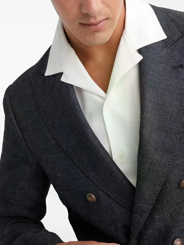 Brunello Cucinelli Double-breasted Linen Blazer
