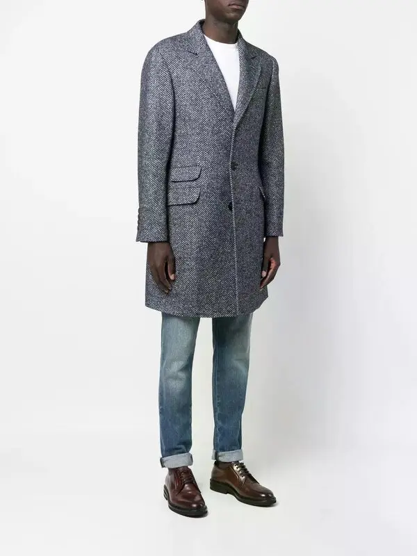 Brunello Cucinelli Herringbone-pattern Midi Coat