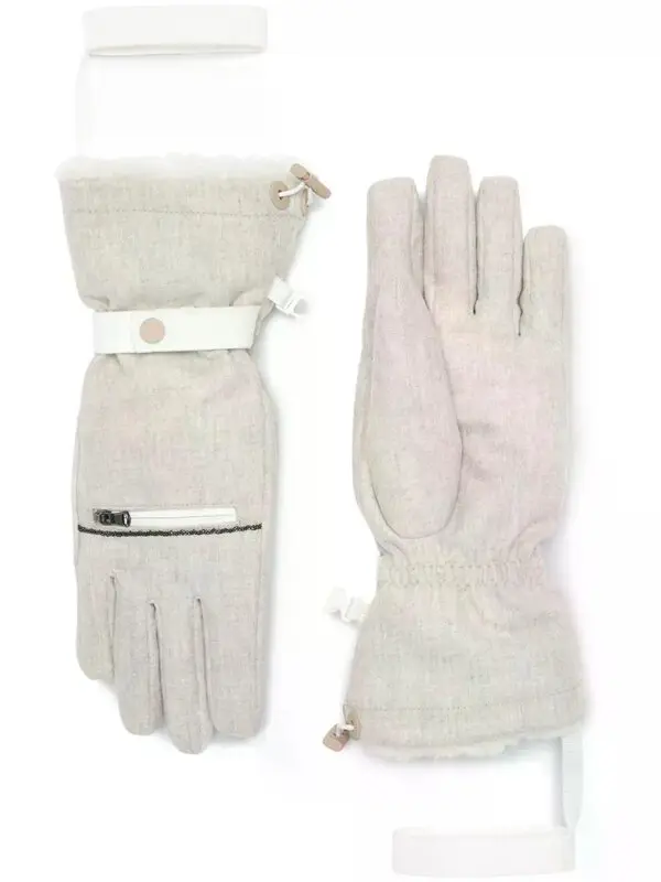 Brunello Cucinelli Shearling Mountain Gloves - Neutrals