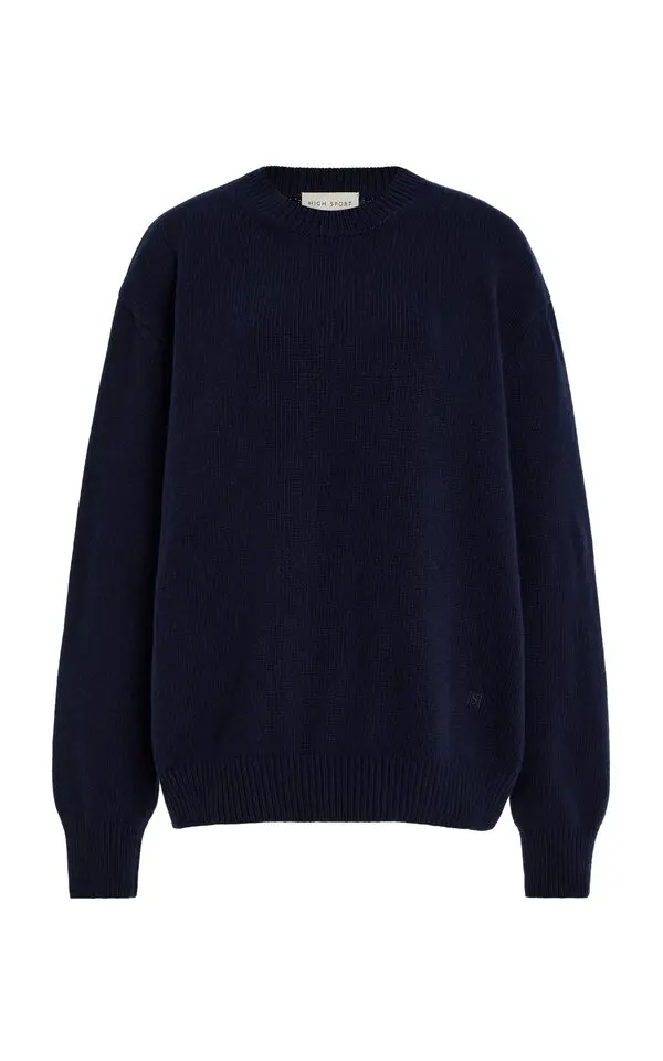 HIGH SPORT Georgia Wool Sweater - Navy