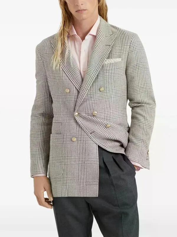 Brunello Cucinelli Puppytooth Double-breasted Blazer