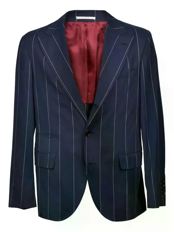 Brunello Cucinelli Pinstriped Buttoned Blazer