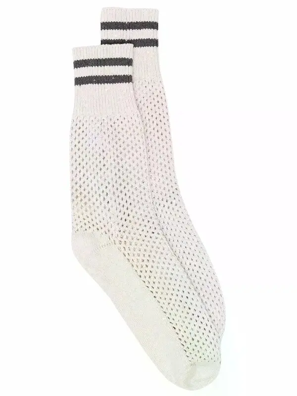 Brunello Cucinelli Perforated Cotton-blend Ankle Socks