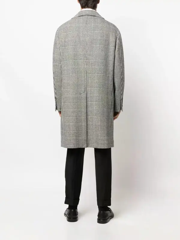 Brunello Cucinelli Double-breasted Checked Virgin Wool Coat