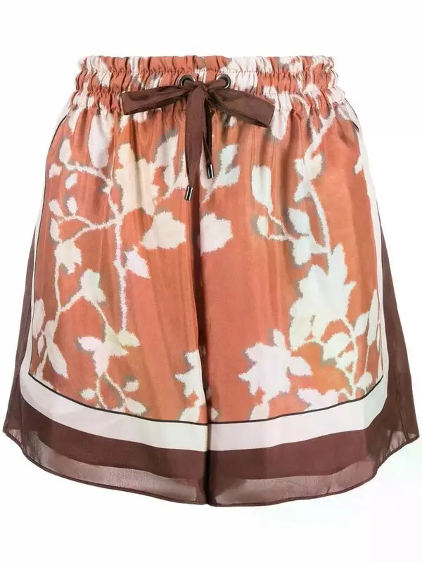 Brunello Cucinelli Floral-print Bermuda Short - Orange