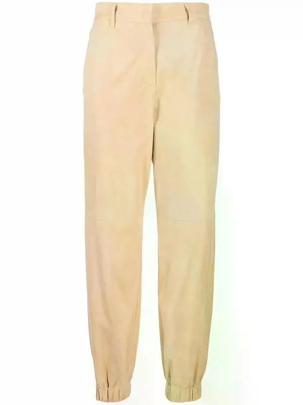 Brunello Cucinelli Cuffed-ankle Leather Trousers