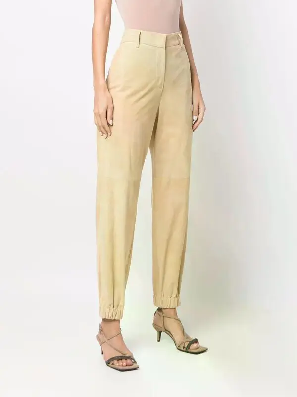 Brunello Cucinelli Cuffed-ankle Leather Trousers