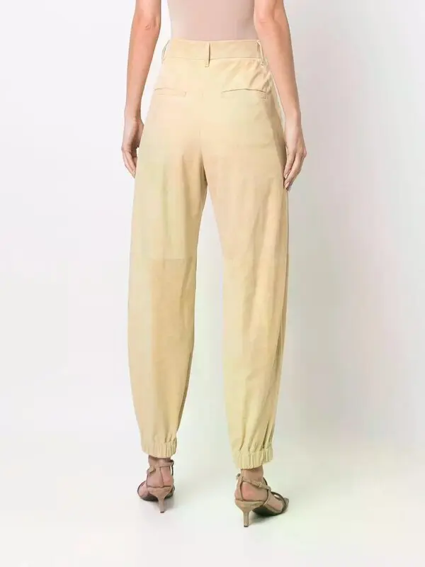 Brunello Cucinelli Cuffed-ankle Leather Trousers