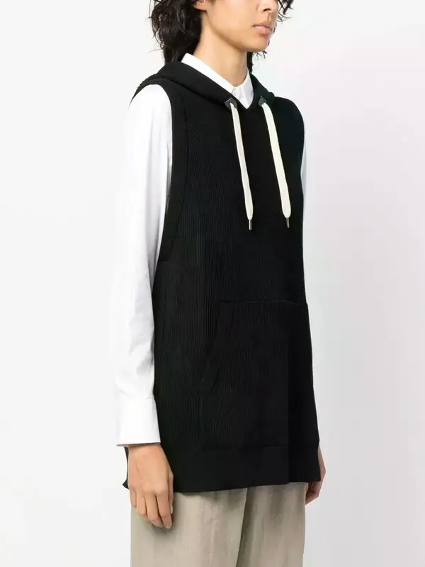 Brunello Cucinelli Ribbed-knit Vest Hoodie