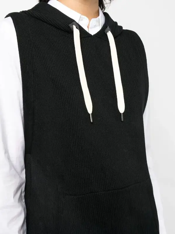 Brunello Cucinelli Ribbed-knit Vest Hoodie