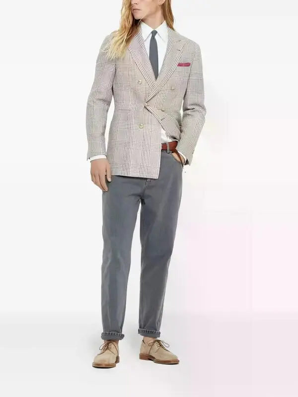 Brunello Cucinelli Cotton Straight-leg Jeans With Logo Detail