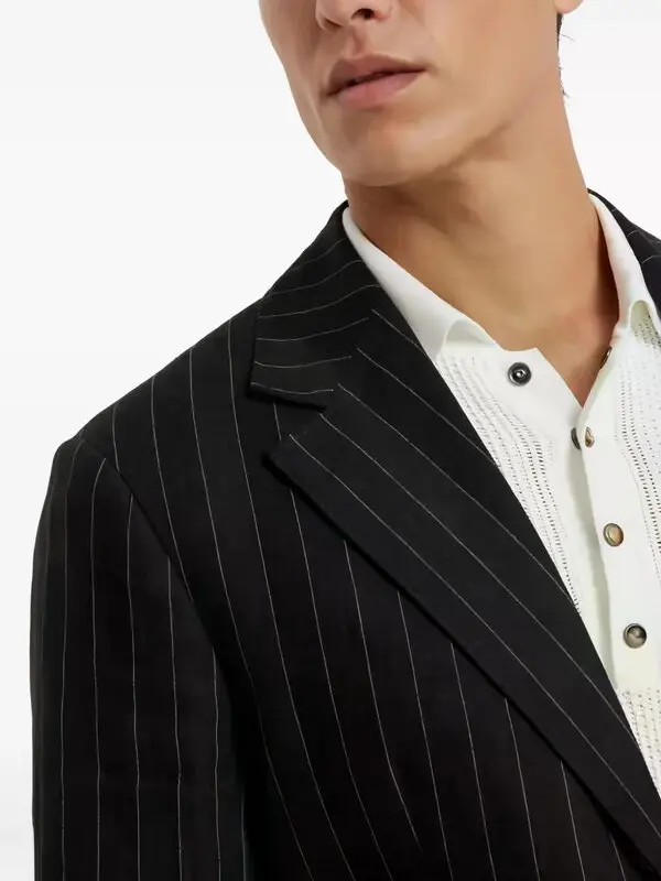 Brunello Cucinelli Pinstripe Linen Suit