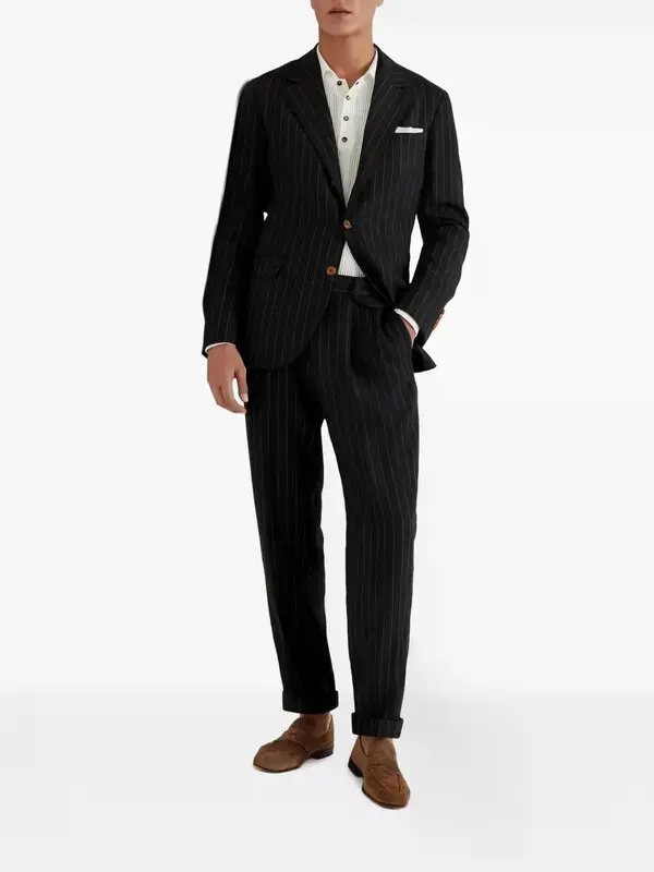 Brunello Cucinelli Pinstripe Linen Suit