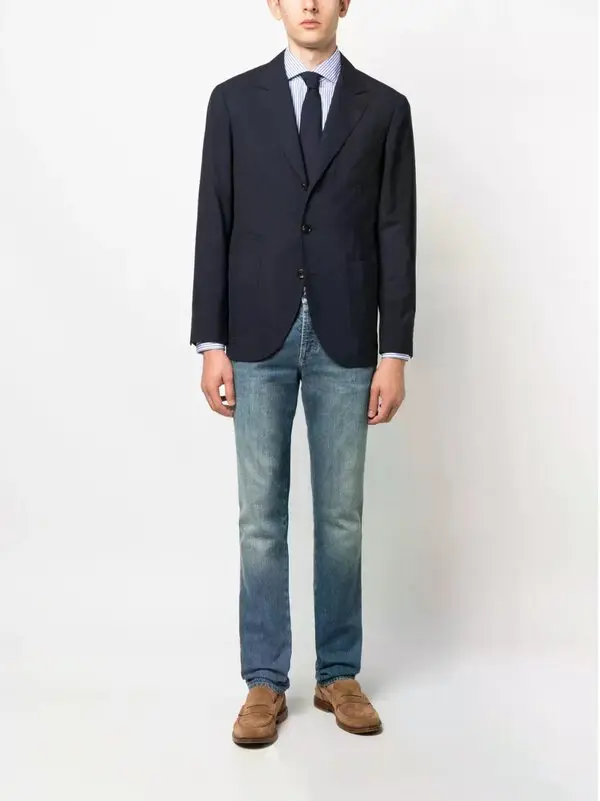 Brunello Cucinelli Striped Long-sleeved Cotton Shirt