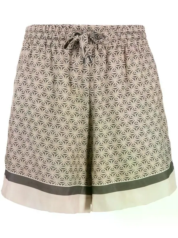Brunello Cucinelli Graphic-print Silk Shorts