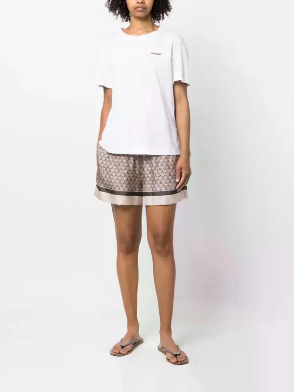 Brunello Cucinelli Graphic-print Silk Shorts