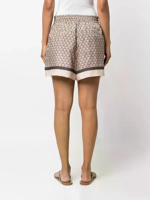 Brunello Cucinelli Graphic-print Silk Shorts