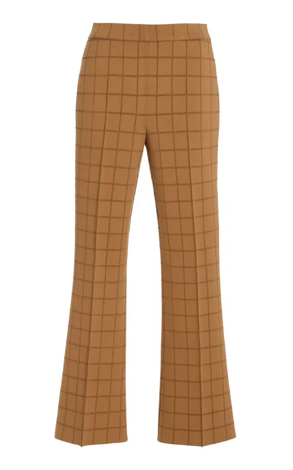 HIGH SPORT Windowpane Knit Kick Pants - Tan