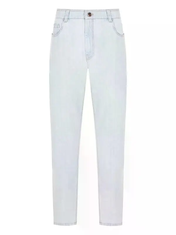 Brunello Cucinelli Straight-leg Jeans With Logo Patch