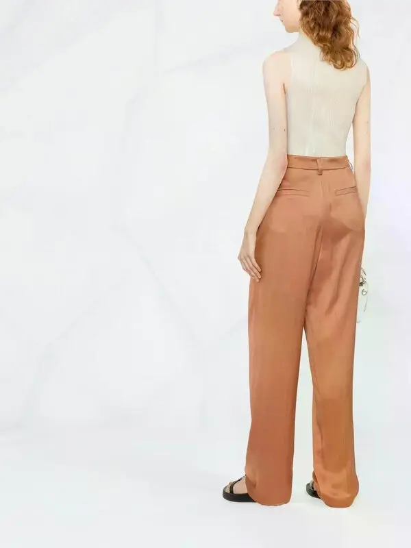 Brunello Cucinelli High-waisted Silk Tailored Trousers