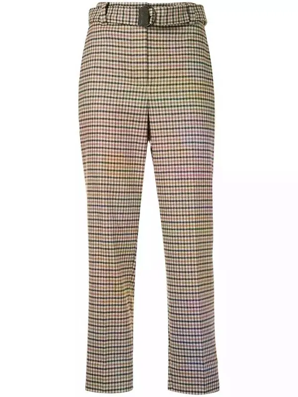 Brunello Cucinelli Checked Cropped Trousers
