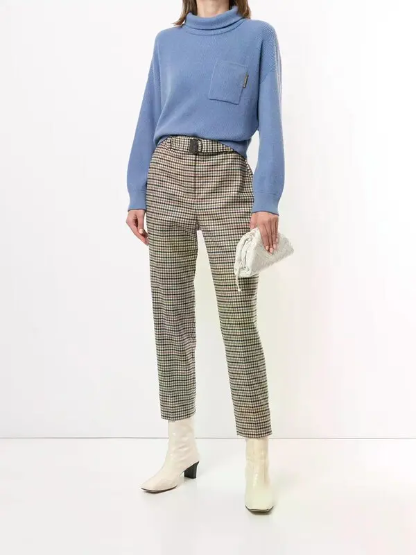 Brunello Cucinelli Checked Cropped Trousers