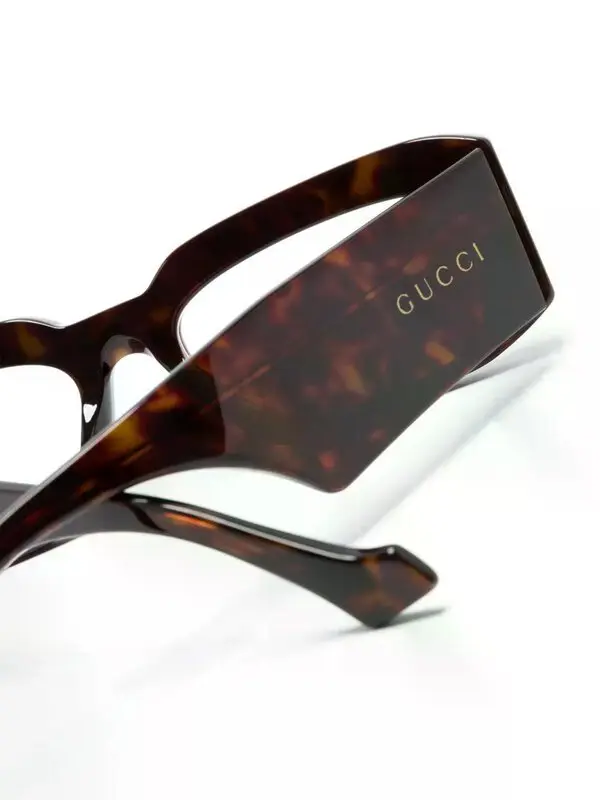 Gucci Logo-print Rectangle-frame Glasses