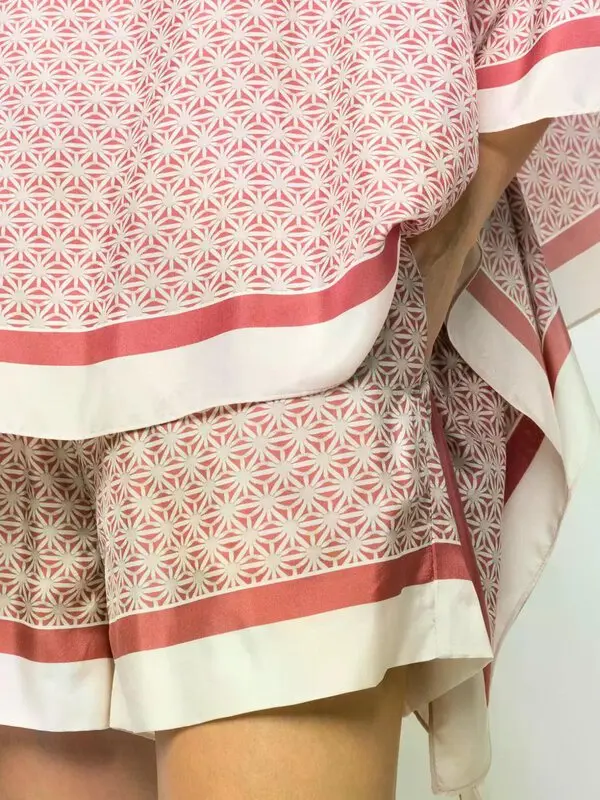 Brunello Cucinelli Geometric-print Silk Shorts