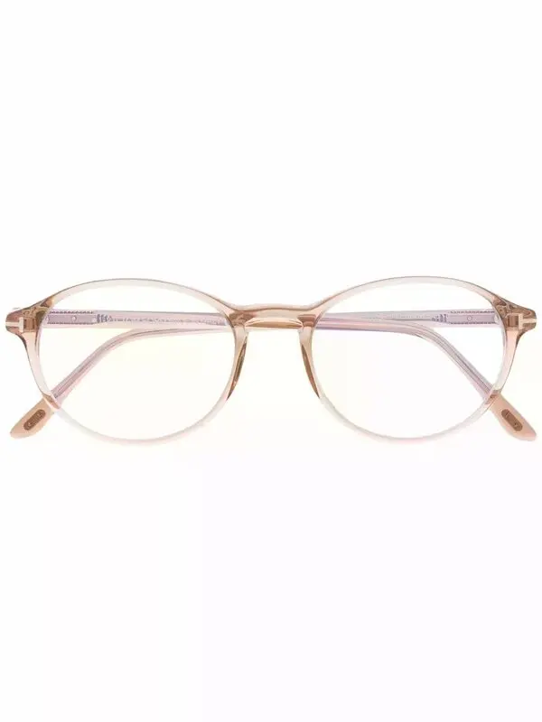 TOM FORD Tortoiseshell-effect Round-frame Glasses