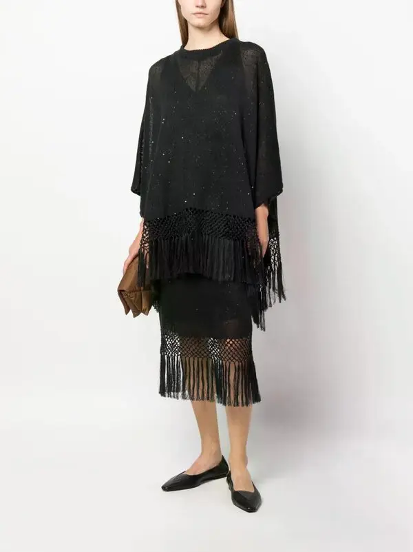 Brunello Cucinelli Fringed Edge Midi Skirt