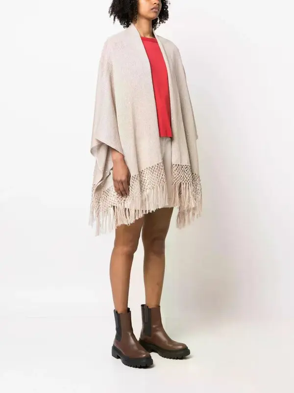 Brunello Cucinelli Fringed Linen Poncho
