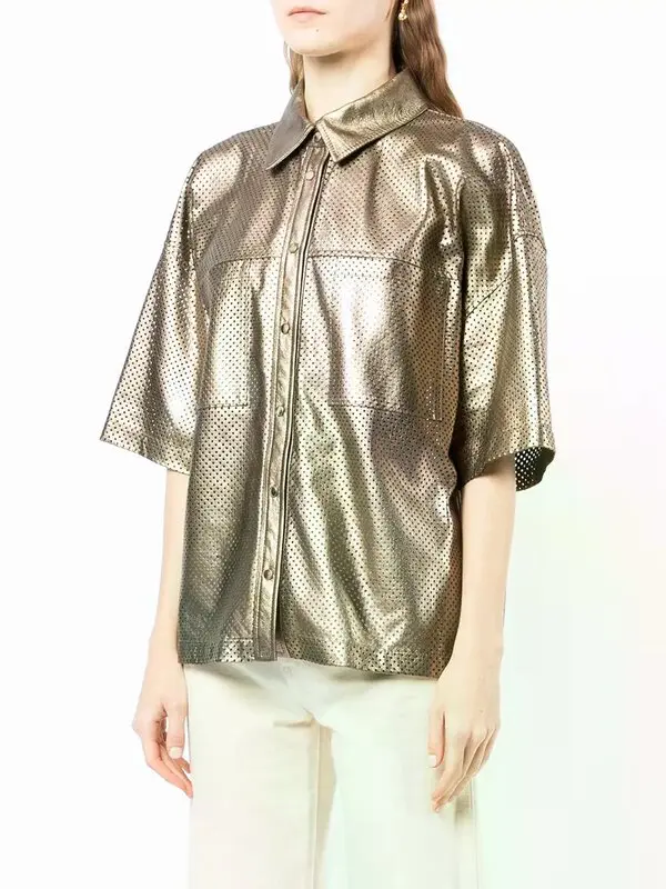 Brunello Cucinelli Perforated Suede Shirt Jacket