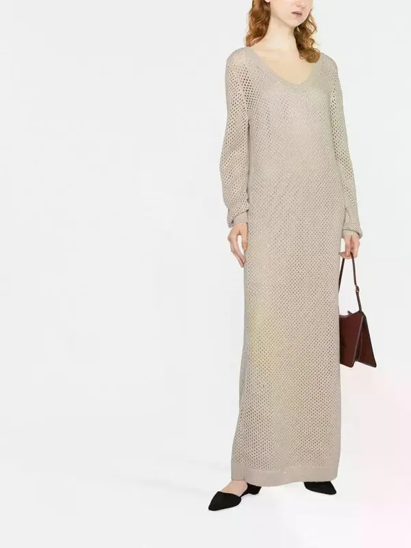Brunello Cucinelli Open-knit Maxi Dress