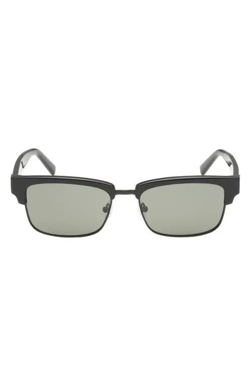 Abercrombie 55mm Square Sunglasses - Shiny Black /green Lens